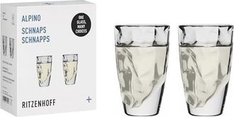Ritzenhoff 3991001 2in1-Glas für Schnaps oder Espresso - 40 ml - 2er Set - Alpino, mit Relief-Struktur - Made in Germany