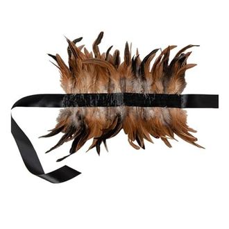 Generic &Eacute;charpe 2026 pour femme style gothique avec plumes Noir Accessoire de bal de fin dann&eacute;e, d&eacute;corations de costume, marron, Taille unique