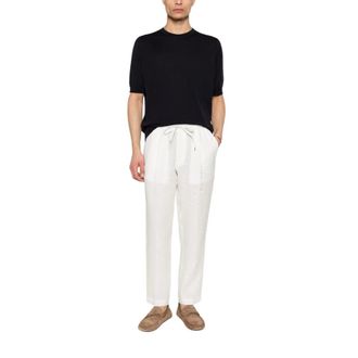 BRIGLIA 1949 Homme, Pantalons, Blanc, Taille: 2XL Wimbledons Straight Pantalons