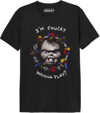 Chucky UXCHUCKTS001 T-Shirt, Noir, XS Homme