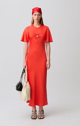 Claudie Pierlot Robe longue satin&eacute;e