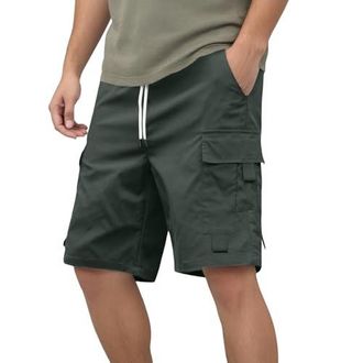 Generic Pantalon de jogging pour homme - Mode urbain - Cordon de serrage - Short de travail pour homme - Short de rue - Pantalon cool et tendance, Vert arm&eacute;e.