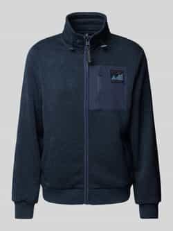 Tom Tailor Regular Fit Strickjacke mit Fleece-Futter und Label-Patch