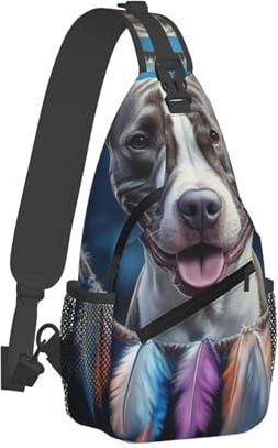 Generic L&eacute;ger Sacoche Homme Bandouliere Attrape-r&ecirc;ves des vaches de fosse Sac &agrave; Bandouli&egrave;re R&eacute;glable Cross Body pour Homme &eacute;cole Femme