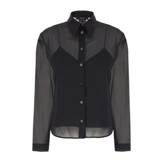 Gucci Seiden-Stretch-Chiffon-Hemd - - Blouses & Shirts - Damen - Schwarzk - M
