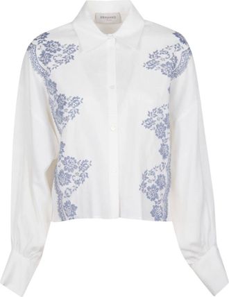 Ermanno Scervino Femme, Blouses et Chemises, Blanc, Taille: 36 FR Long Sleeve Shirt