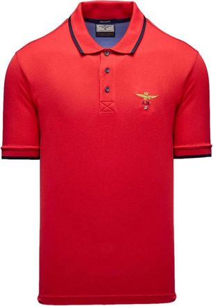 Aeronautica Homme, Tops, Rouge, Taille: 3XL Piqu&eacute; Cotton Polo 261Po1308Up00082