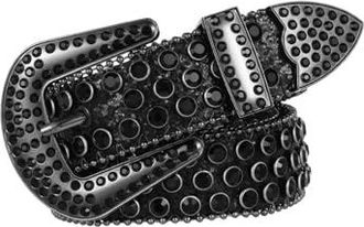 Generic Ceinture décorative en perles de strass pour femme, style punk, boucle ardillon, pour jeans, tenues décontractées, 1, 105 cm