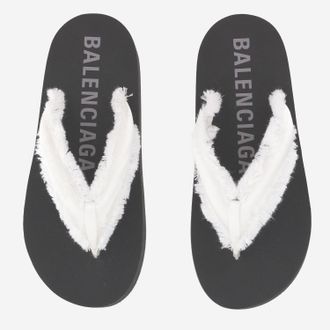 Balenciaga Womens Sandals Jet Lag Brushed Satin White Upper: Viscose Slippers Flat Shoes