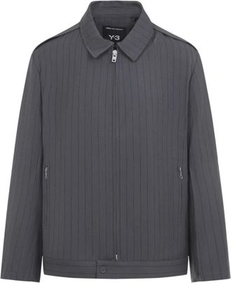 Yohji Yamamoto Homme, Vestes, Gris, Taille: XL Pinstripe Refined Wool UT Blouson