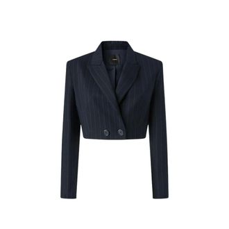 Pinko Pinko, Femme, Vestes, Bleu, Taille: 38 FR Double-Breasted Spencer Blazer