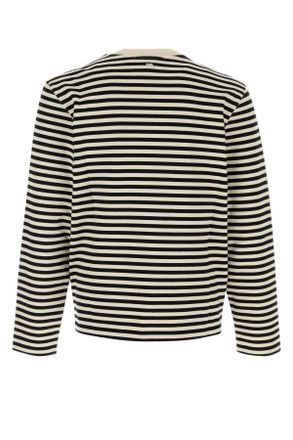 Ami Embroidered Striped Cotton T-Shirt - Multicolor