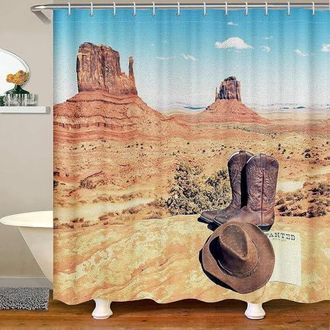 Generic 3D Rideau de Douche 180 x 200 cm Etats-Unis, Rideau Douche Modèle de Jean Anti Moisissure Imperméable Polyester Tissu Rideaux de Douche pour Baignoire