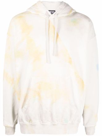 Diesel hoodie &agrave; imprim&eacute; tie dye - Tons neutres