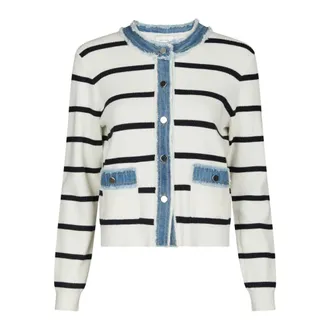 Neo Noir Femme, Pulls, Blanc, Taille: 44 FR Cardigan en maille