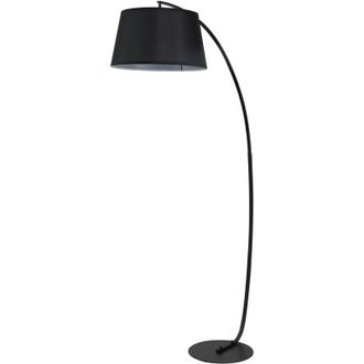 HOMCOM Stehlampe Wohnzimmer Stehleuchte mit Lampenschirm aus Stoff, Fu&szlig;schalter, Standleuchte mit E27 Fassung, Bogenlampe mit Metallst&auml;nder f&uuml;r