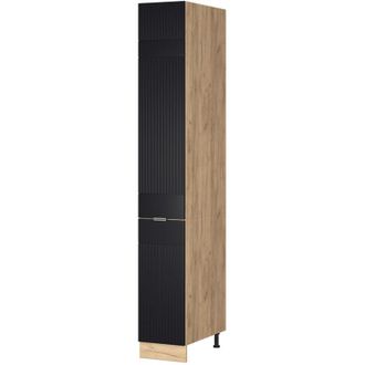 Vicco Meuble haute de cuisine Fame-Line, Noir ray&eacute;, 30 cm