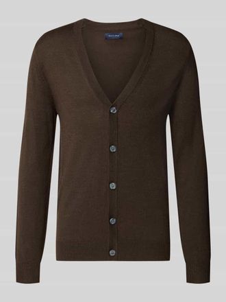 Christian Berg Cardigan aus Woll-Mix mit V-Ausschnitt