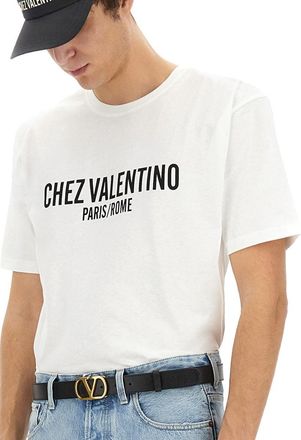 Valentino Logo-Print Cotton T-Shirt - White