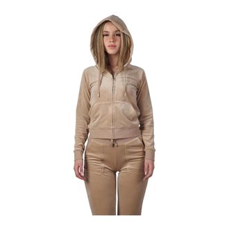 Juicy Couture Beige Kapuzen-Sweatshirt mit Rei&szlig;verschluss - - Sweatshirts & Hoodies - Damen - Braun - XS