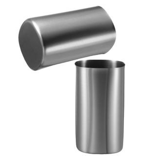 NUOBESTY 2 St&uuml;ck Mundsp&uuml;lbecher aus Edelstahl Bruchsicherer Zahnb&uuml;rstenhalterbecher mit Gro&szlig;em Fassungsverm&ouml;gen Wiederverwendbar f&uuml;r Zuhause und Reisen