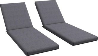 OUTSUNNY Lot de 2 matelas pour transat bain de soleil - dim. 190,5L x 58,4l x 7H cm - cordons dattache - gris fonc&eacute;