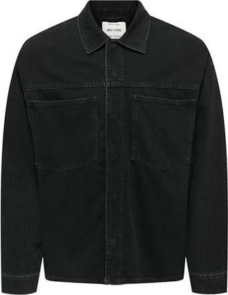 Only & Sons Onsemil Box Azg DNM Jacket Veste, Noir d&eacute;lav&eacute;, x_l Hommes