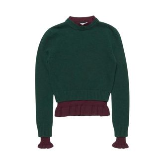 Acne Studios Strickpullover mit Lagen-Look - - Knitwear - Damen - Gr&uuml;n - S