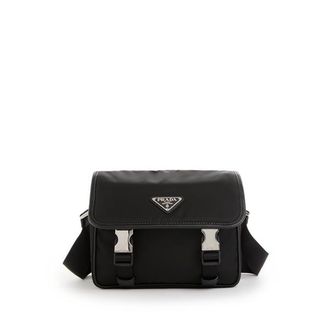 Prada Sac port&eacute; &eacute;paule en Re-Nylon et cuir Saffiano