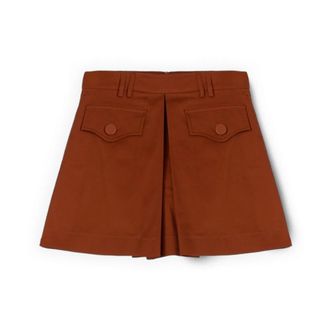 Motivi Hochgeschnittene Shorts mit Kellerfalte - - Shorts - Damen - Orange - 2XS