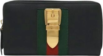 Gucci Portefeuille zipp&eacute; en cuir Sylvie Pre-owned - Femme - Pre-owned - Noir - Taille: ONE Size