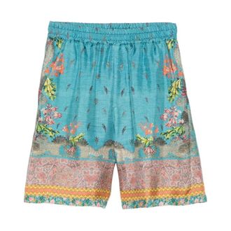 Pierre-Louis Mascia Aloe Print Hose mit weitem Bein - - Shorts - Damen - Blau - XS