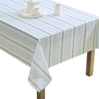 Laura Ashley Decorative Tablecloth, Easy Care Stain and Wrinkle Resistant Washable Polyester Fabric for Dining, Kitchen, Holiday, Party, Wedding and More, 60 x 102