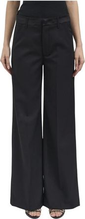 Dondup Femme, Pantalons, Noir, Taille: W28 Pantalone a Palazzo in Fresco Lana