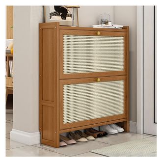 Generic Schuhbank,freistehender Schrank f&uuml;r den Eingangsbereich - modernes,schlankes Regal mit T&uuml;ren,versteckter Stauraum Flur,Schlafzimmer,Wohnzimmer aus Hol