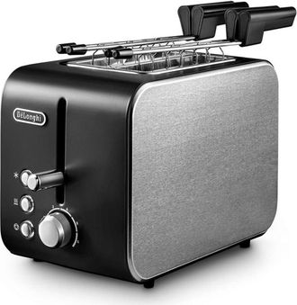 DeLonghi DeLonghi CTX 2203.BK Toaster 2 Scheibe(n) Schwarz, Silber 550 W