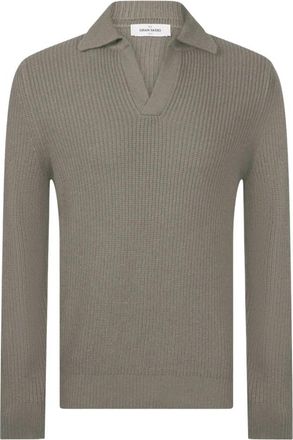 Gran Sasso Gerippter Polo-Strick - - Knitwear - Herren - Gr&uuml;n - M