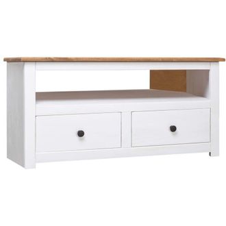 vidaXL Vidaxl - TV-Eckschrank Wei&szlig; 93 x 49 x 49 cm Massivholz Panama-Kiefer