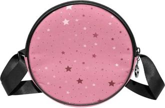 Generic Petit sac &agrave; bandouli&egrave;re rond pour femme, sac &agrave; bandouli&egrave;re esth&eacute;tique avec fermeture &eacute;clair, bretelles r&eacute;glables, sac &agrave; main rond d&eacute;contract&eacute; pour fem