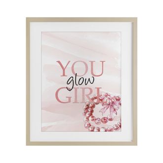 Stupell Industries You Glow Girl Feminine Black Gerahmter Druck unter Glas, Design von Kim Allen, 40,6 x 33 cm