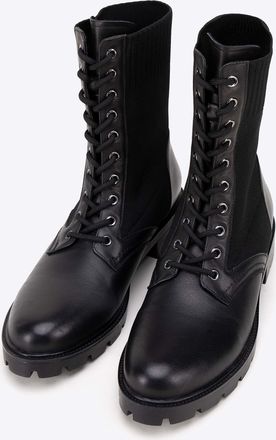 Wittchen Damen-Lederstiefel mit elastischem Schaft, Schwarz, Naturleder