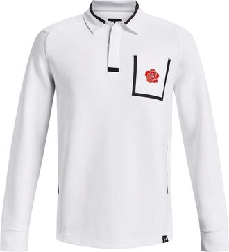 Under Armour Poloshirt f&uuml;r Herren/Damen Unisex, Jerseyware, Lang&auml;rmlig (Wei&szlig;)