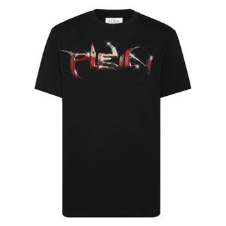 Philipp Plein Homme, Tops, Noir, Taille: 3XL T-Shirt Col Rond