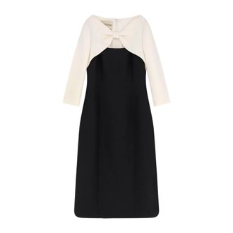 Valentino Crepe Couture Midikleid - - Dresses - Damen - Schwarzk - L