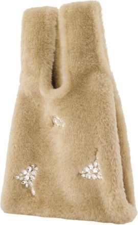 Simone Rocha Womens Mini Shopper Bag - Simone Rocha Faux Fur Beige Faux_fur Totes-Shopping-Bags