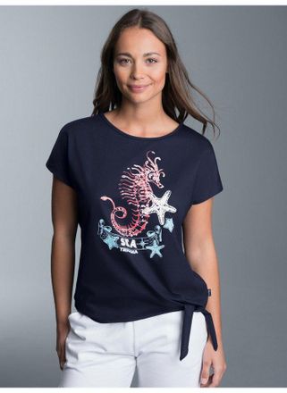 Trigema T-Shirt TRIGEMA T-Shirt mit Seepferdchen-Printmotiv (1-tlg)