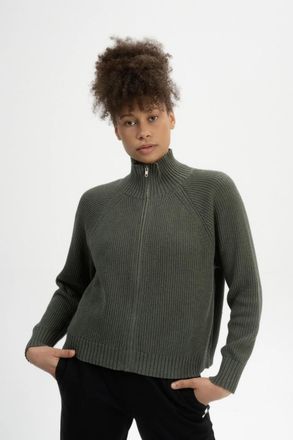 Mela Damen vegan Strickjacke Kamuka Gr&uuml;n Meliert