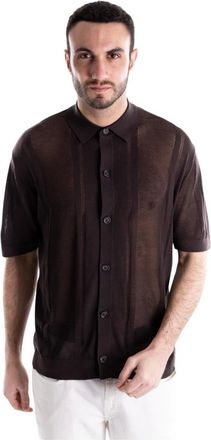 Paolo Pecora Homme, Chemises, Brun, Taille: L Polo Tricot&eacute;