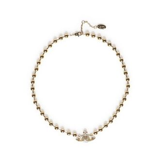 Vivienne Westwood Femme, Accessoires, Jaune, Taille: ONE Size Thames Mini Bas-relief Ball-chain Necklace