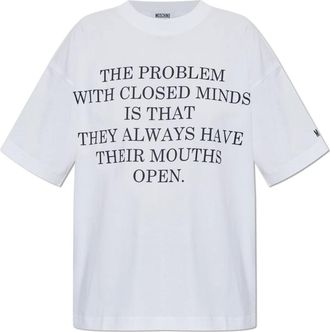Moschino T-shirt imprim&eacute; - Femme - Tops - Blanc - Taille: 38 FR